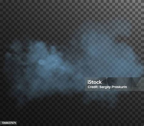 벡터 격리 된 연기 Png 투명한 검은색 배경의 파란색 연기 텍스처 증기 연기 안개 구름의 특수 효과 배경 주제에 대한 스톡