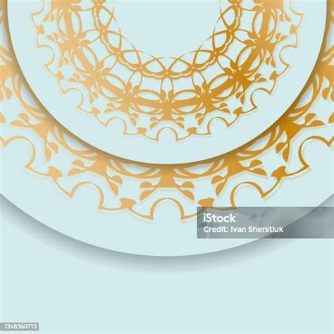 타이포그래피를 위해 준비된 인도 금 장식품이 있는 아쿠아마린 엽서 0명에 대한 스톡 벡터 아트 및 기타 이미지 0명 곡선 금선세공 Istock