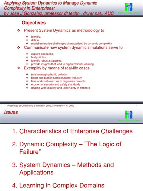 Applying System Dynamics To Manage Dynamic Complexity Pdf