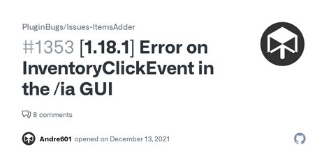 1181 Error On Inventoryclickevent In The Ia Gui · Issue 1353