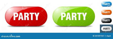 party button key sign push button set stock vector illustration of