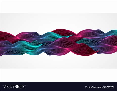 Abstract Waves Is Made In A Wireframe Style Vector Image