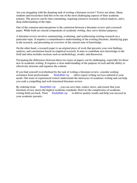What Is The Difference Between A Literature Review And A Research Paper