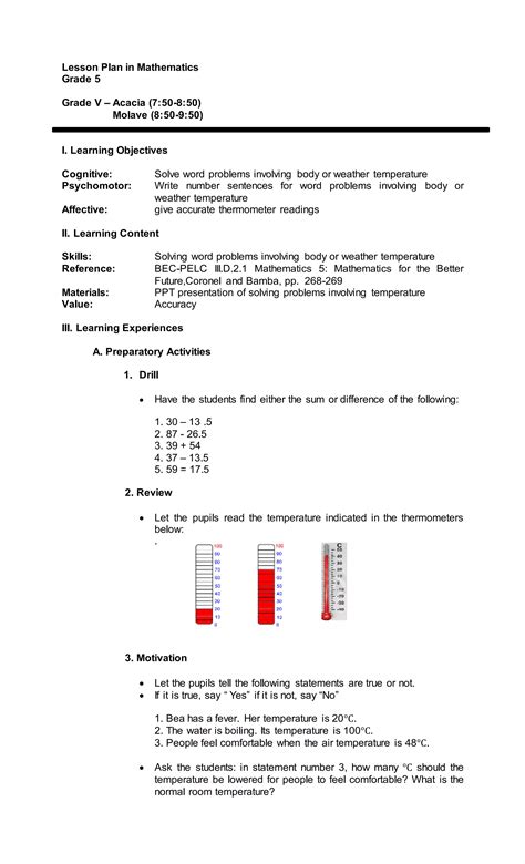 solving problem involving temperature docx weather science