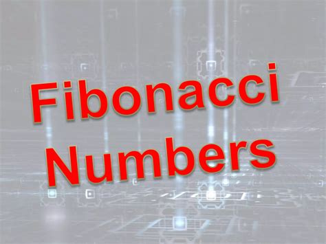 fibonacci numbers and lucas numbers ppt