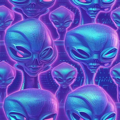 Seamless Alien Patterns 12 Pack Repeatable Digital Papers Ethereal Aliens Digital Download Etsy