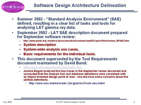 Science Analysis Tools Design Robert Schaefer Software Lead