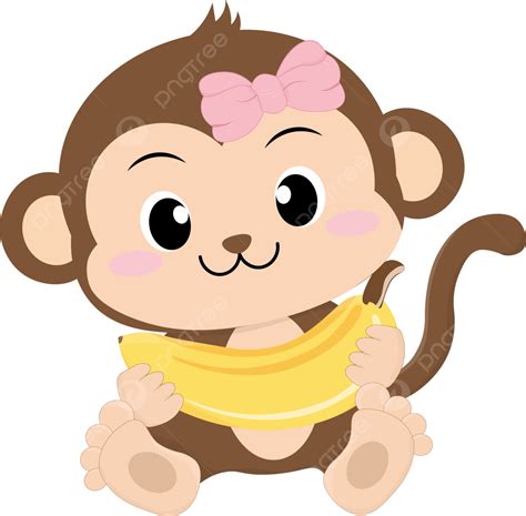 귀여운 원숭이 원숭이 바나나 스티커 원숭이 귀여운 원숭이 Png 일러스트 및 벡터 에 대한 무료 다운로드 Pngtree