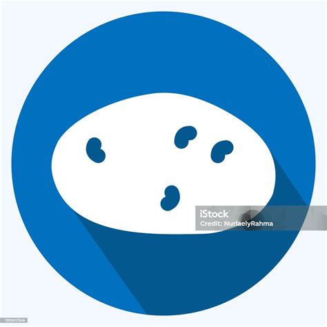 아이콘 감자 과일과 야채 기호에 적합합니다 긴 그림자 스타일 편집 가능한 간단한 디자인 디자인 템플릿 벡터 간단한 기호 그림