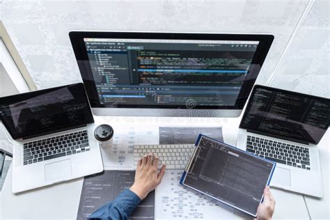 developer programmer working on project in software development