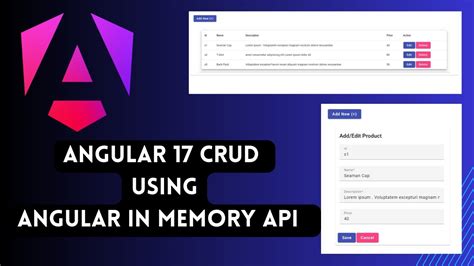 Angular 17 Crud Actions Using Angular In Memory Api Fake Rest Api In