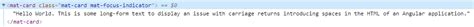 angular 10 prevent carriage returns from adding spaces at beginning