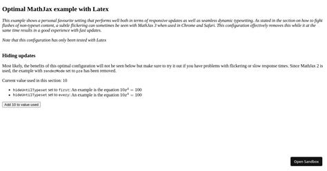better react mathjax example latex optimal codesandbox