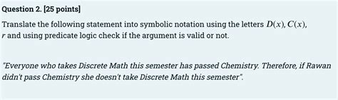 Solved Question Points Translate The Following Chegg