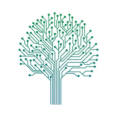 Circuit Tree On White Background Technology Design Computer Engineering Hardware System Stock