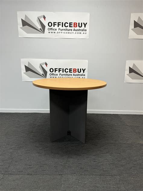 Second Hand Round Table Beech And Ironstone 900mm Officebuy