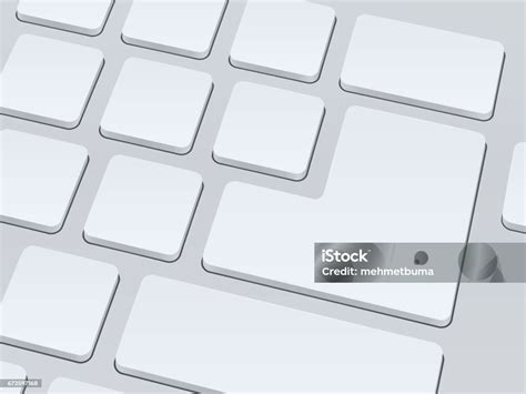 화이트 빈 컴퓨터 키보드입니다 이미지를 닫습니다 벡터 일러스트 레이 션 배경입니다 3차원 형태에 대한 스톡 벡터 아트 및 기타 이미지 3차원 형태 개념과 주제 공란