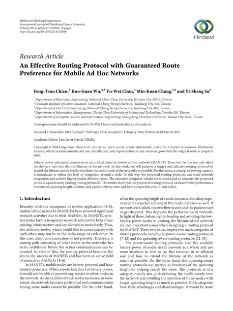 Pdf An Effective Routing Protocol With Guaranteed Route Preference For Mobile Ad Hoc Networks