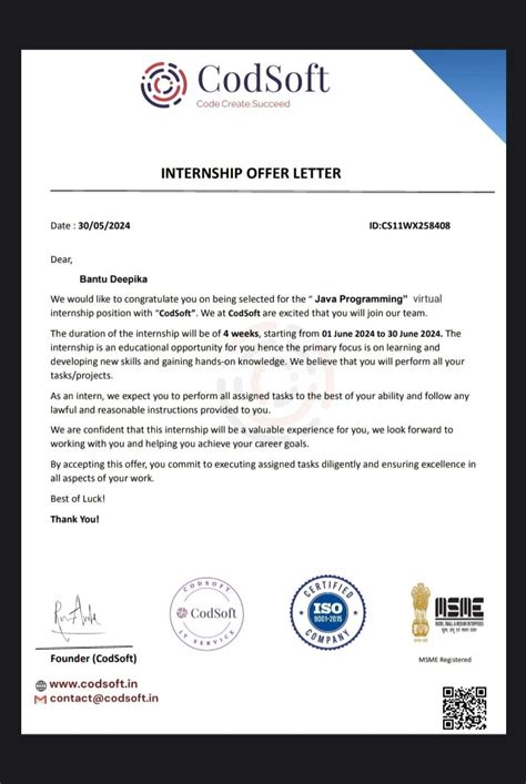 Bantu Deepika On Linkedin Codesoft Internship Java Newbeginnings