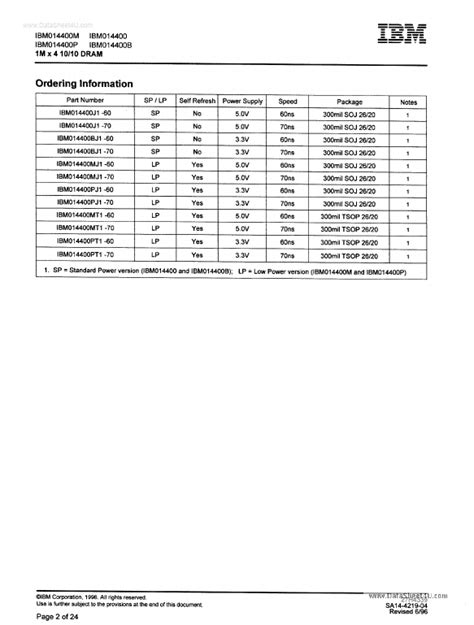 014400j1 Datasheet Ibm Microelectronics Ibm014400j1