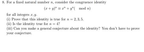 Solved X Y Nxn Yn Modn For All Integers X Y I Prove Chegg Com