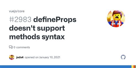 Defineprops Doesnt Support Methods Syntax · Issue 2983 · Vuejscore