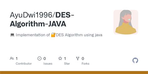 Github Ayudwi1996des Algorithm Java 💻 Implementation Of 🔐des
