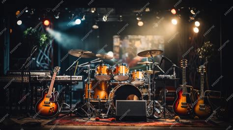 Premium Photo Set Of Musical Instruments During A Concert