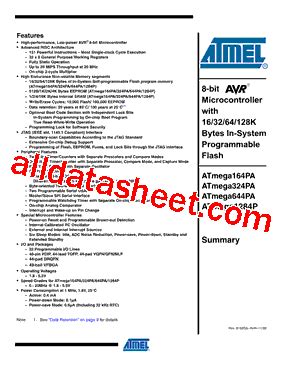 ATmega PA Datasheet PDF ATMEL Corporation