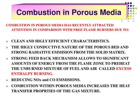 Ppt Combustion In Porous Media☼ Powerpoint Presentation Free Download Id 2736798