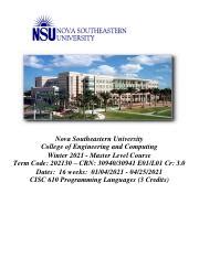 Assignment Winter CISC Selected Problems Pdf Nova Southeastern University College Of