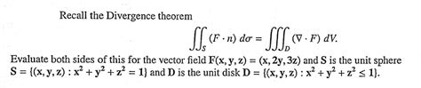 Solved Recall The Divergence