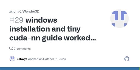 Windows Installation And Tiny Cuda Nn Guide Worked For Me · Issue 29 · Xxlong0wonder3d · Github