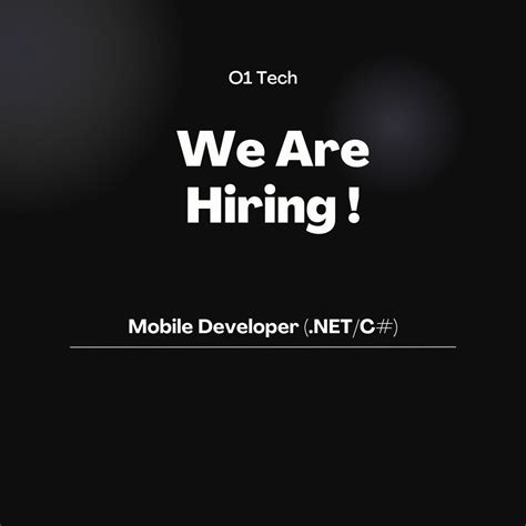 O1 On Linkedin O1 Tech Is Hiring A Mobile Developer With Experience In