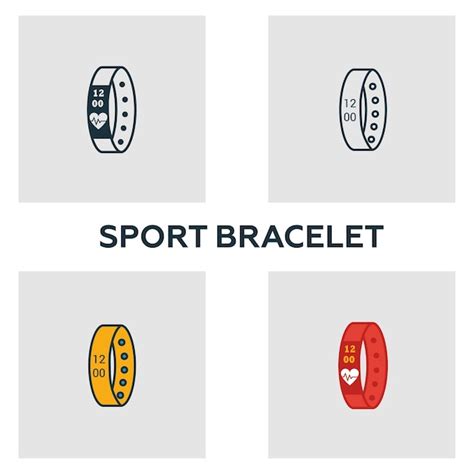 Premium Vector Sport Bracelet Icon Set Four Elements In Diferent Styles From Visual Device