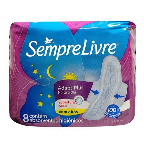 Absorvente Sempre Livre Adapt Plus Noite E Dia Cobertura Seca Com Abas