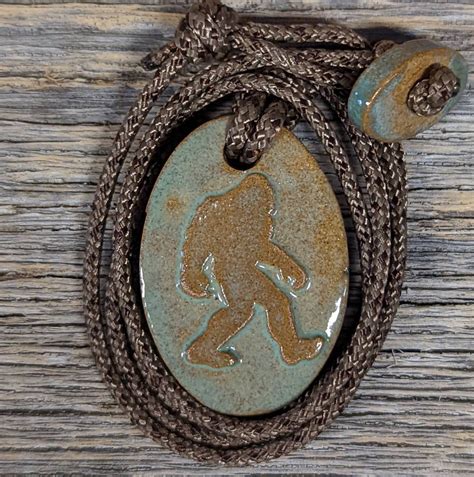 Bigfoot Sasquatch Yeti Necklace Pendant T Turquoise Etsy