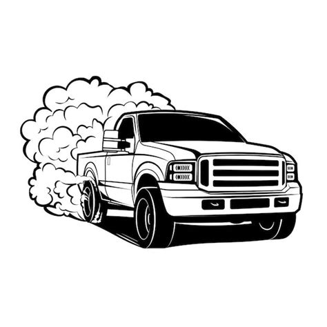 Classic Pickup Truck Outline Illustration