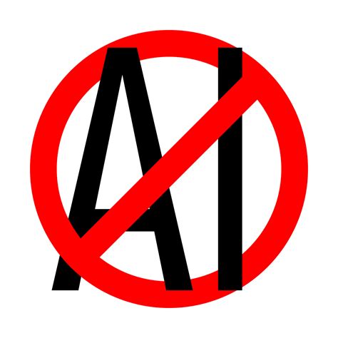 Sign Against Artificial Intelligence Icon Banning Artificial Intelligence No Ai Symbol Stop