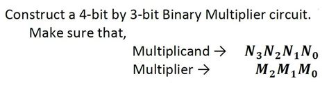 Solved Construct A 4 Bit By 3 Bit Binary Multiplier Circuit