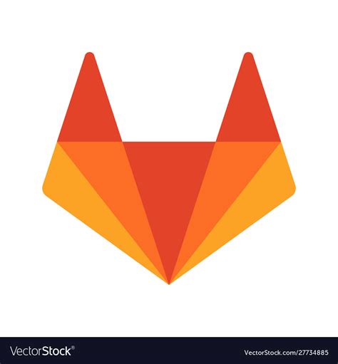 Gitlab Emblem Red Fox Royalty Free Vector Image