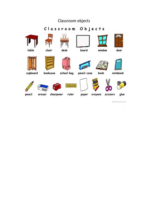 Classroom Objects Pdf