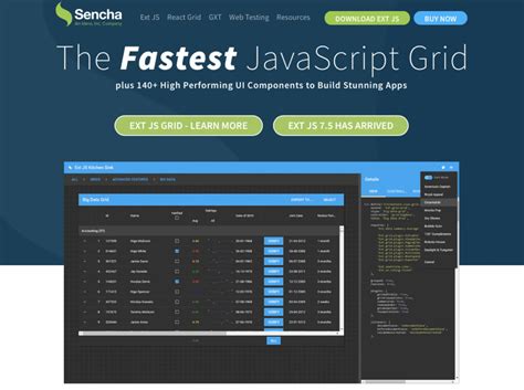 Sencha Ext JS The Most Secure Fastest And Full Featured JavaScript Grid Library StWebDesigner