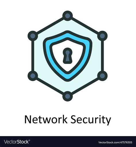 Network Security Fill Outline Icon Design I Vector Image