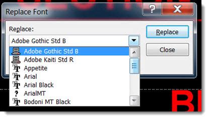 Replace Font Dialog Update The PowerPoint Blog
