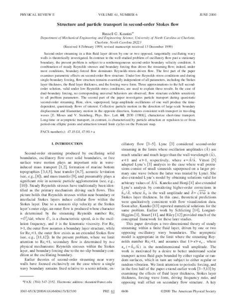 Structure And Particle Transport In Second Order Stokes Flow