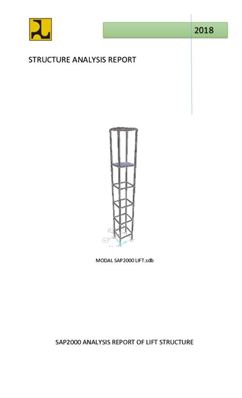 Pdf Structure Analysis Report Sap2000 Analysis Report Of Lift Structure