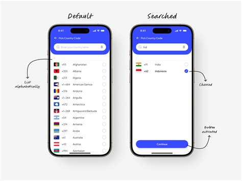 country code dropdown list by olivia permatasari on dribbble