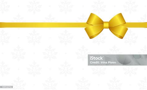초대장 인사말 또는 선물 카드와 함께 골든 리본 및 A에 활 장식 요소 배경 선물 상품권 템플릿 텍스트에 대 한 장소입니다 나비매듭에 대한 스톡 벡터 아트 및 기타 이미지