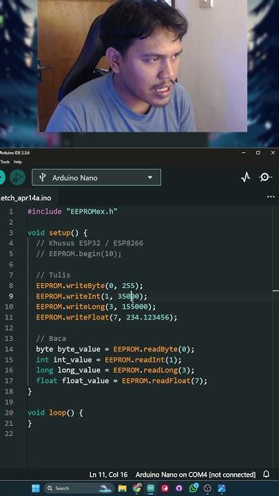 Shorts Eeprom Arduino Untuk Data Byte Integer Long Hingga Float Youtube